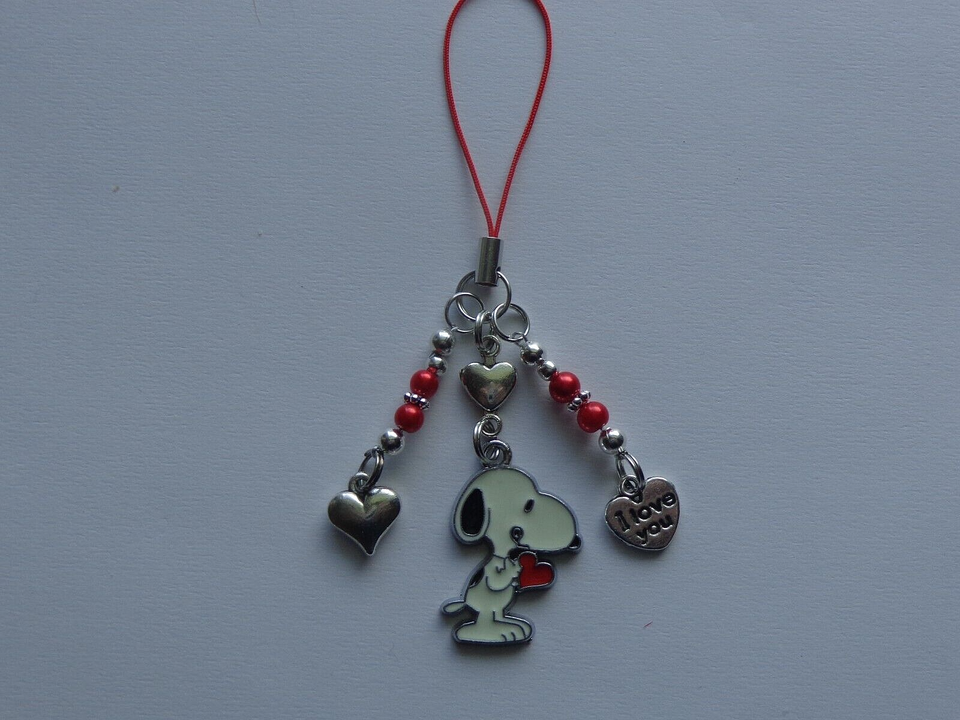 DISNEY WORLD SNOOPY LOVE YOU HEART CHARMS CELL PHONE STRAPS CHARMS BAG ...