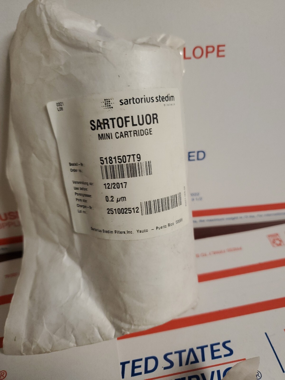 Sartorius Sartofluor Mini PTFE Sterile Air Filter, 0.2 µm, 5181507T9, 3 ...