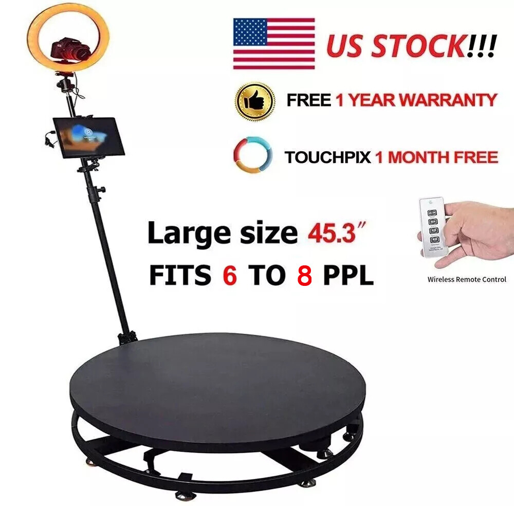 45.3'' Automatic 360 Photo booth Video Motorized Motion Rotating Selfie ...