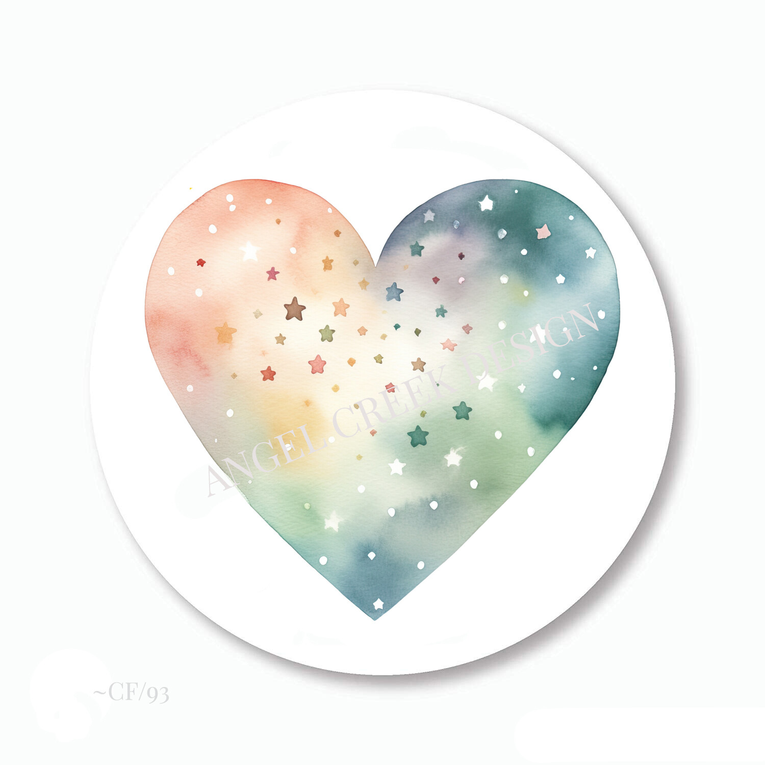 Marble Rainbow Stars Heart Stickers Pastels Heart Favors Envelope Seals ...