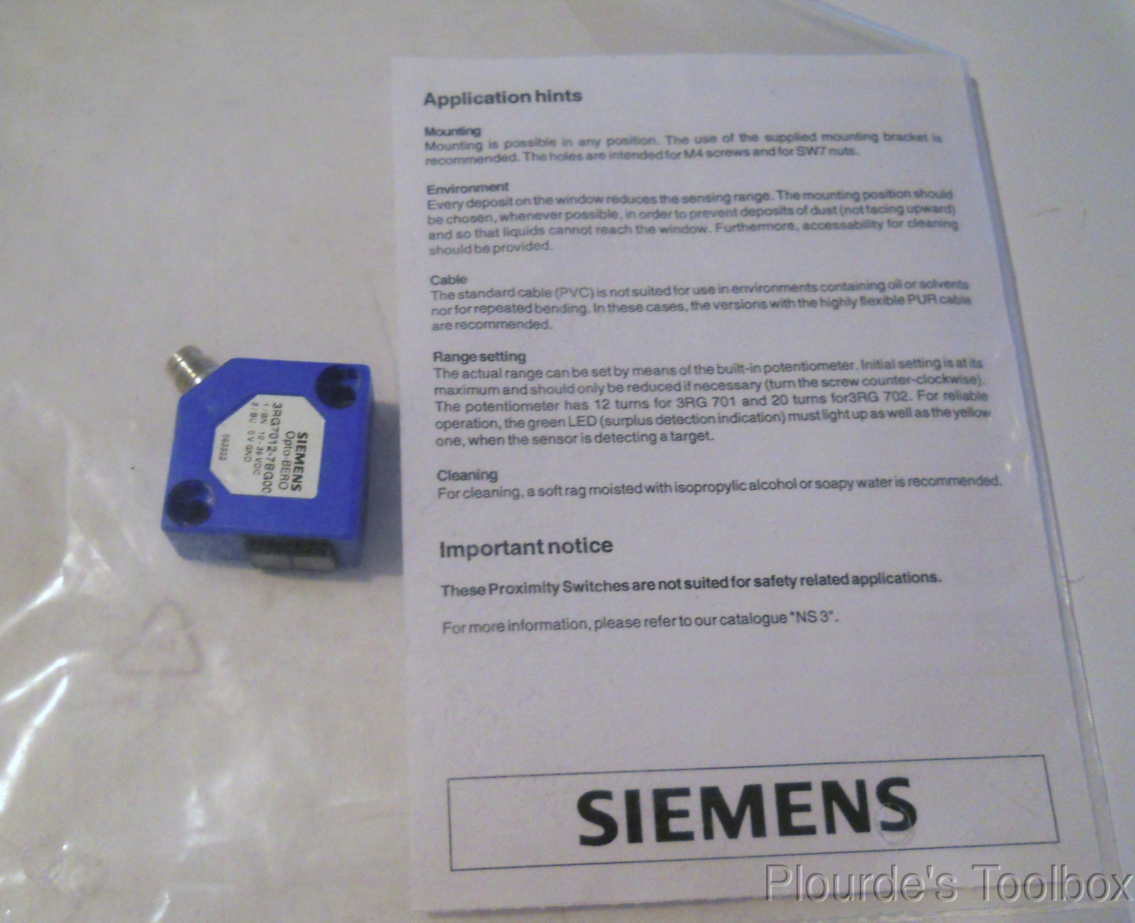 New Siemens Opto-Bero Thru-Beam Infrared | Grelly USA