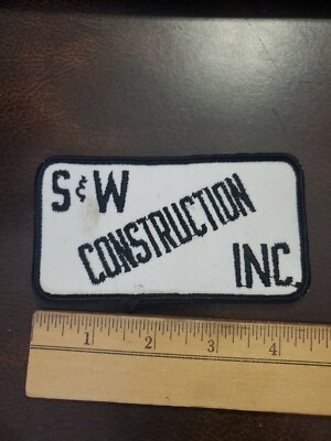 Vintage Advertising Employee Patch- S&W Construction Inc. | eBay