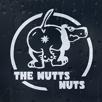 The Mutts Nuts Funny Dog Bollocks On Board Car Window Bumper Decal ...