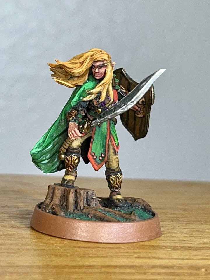 Painted Elf Fighter Ranger Miniature, Pro Painted D&D DND Pathfinder ...