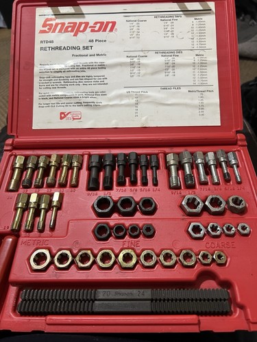 SNAP ON RTD48 metric/AF RETHREADER TAP DIE KIT 48 piece | eBay