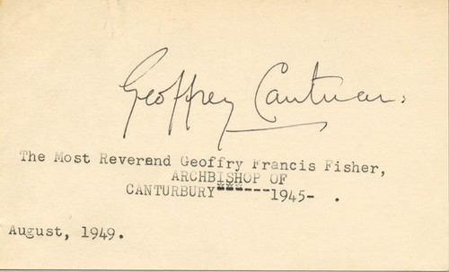 GEOFFREY FRANCIS FISHER - SIGNATURE(S) CIRCA 1949 | eBay
