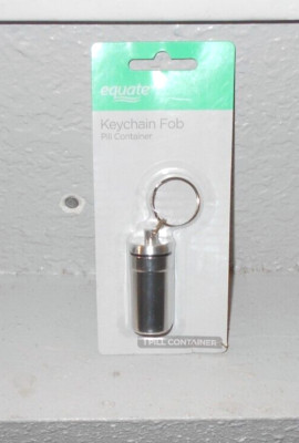 Equate Two Pc Stainless Steel Keychain Fob Pill Container | eBay