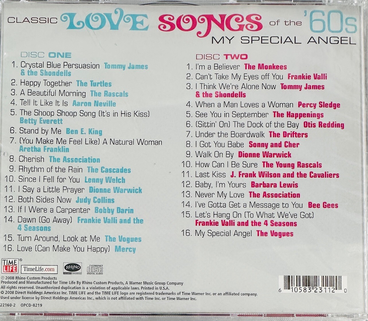 Time Life: Classic Love Songs of the '60's - My Special Angel (CDX2 ...