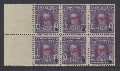 COSTA RICA SIMON BOLIVAR Sc 110 BLOCK of 6 SPECIMEN MNH 1921 | eBay