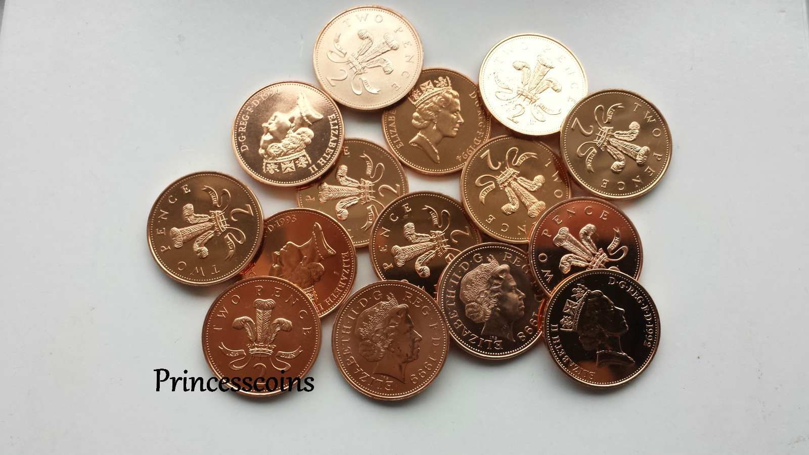 SELECTION OF 1982 TO 2014 UNCIRCULATED GB ENGLISH 2P TWO PENCE COIN ...