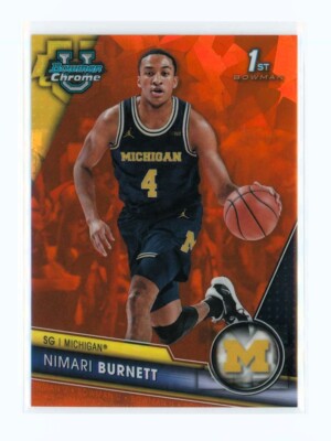 Nimari Burnett 2023-24 Bowman U Chrome Sapphire ORANGE #91 SP 10/25 NM ...