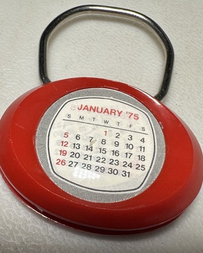 Vintage January 1975 Day Event Time 1970s Calendar Pull Apart Keychain ...