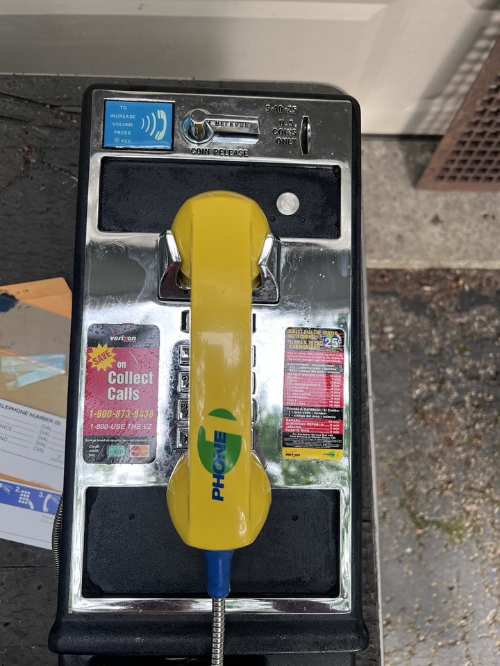 Vtg Phone Booth Coin Wall Payphone Push Button Telephone Bell Verizon ...