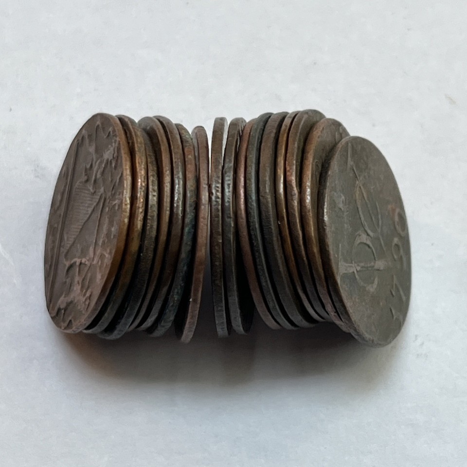 Lot of 16 pieces Netherlands East Indie 1 Duit Uthrecth 1790 VOC Coins ...