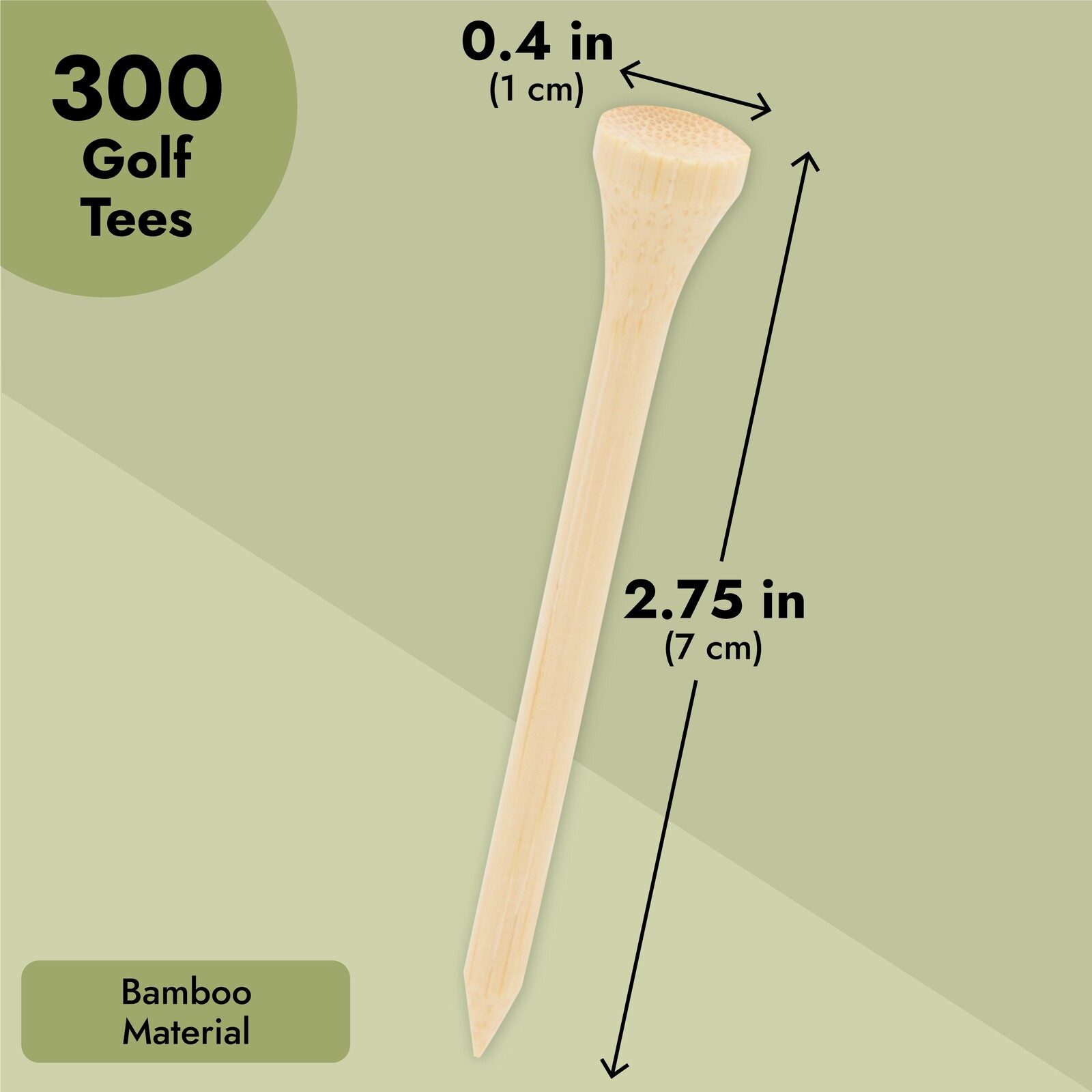 300 Pack Bamboo Golf Tees in Bulk (2 3/4 inch, Natural Wood Color ...