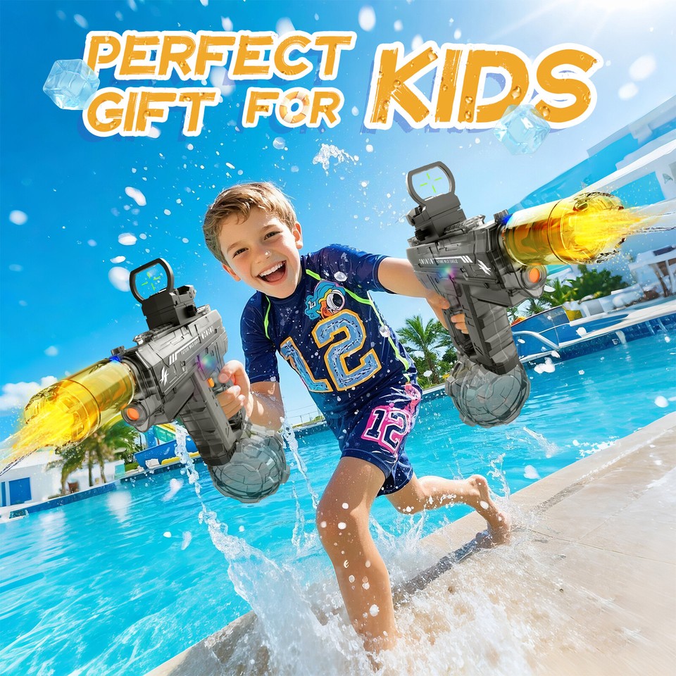 Electric Water Guns for Adults & Kids Uzi Water Squirt Gun Toys w ...