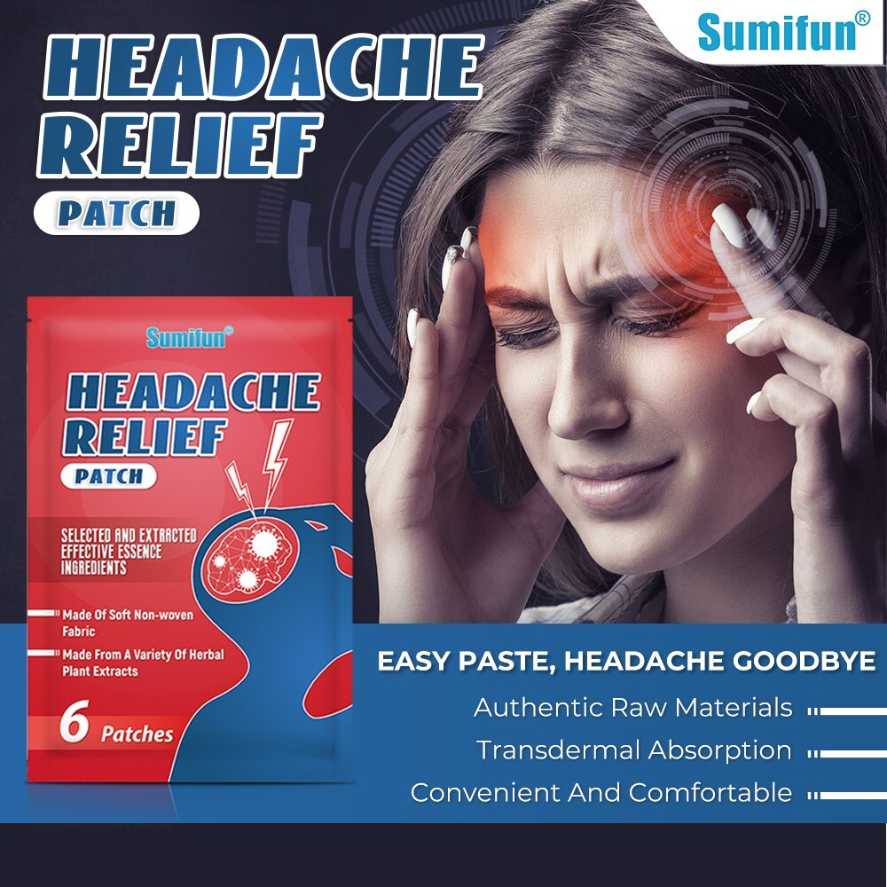 Headache Relief Patch Treat Migraine Dizziness Herbal Sticker Body ...