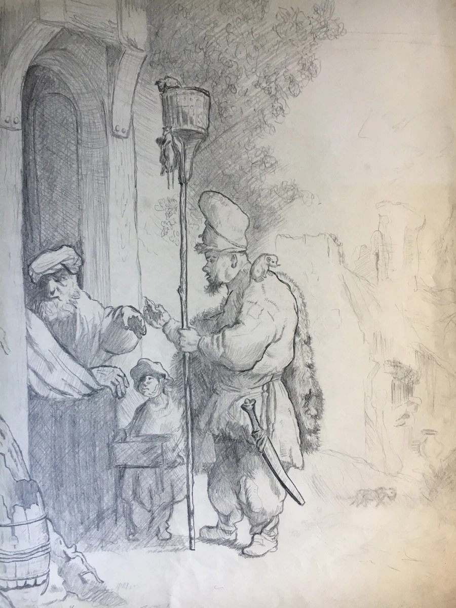 Beggar Pencil Drawing