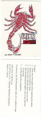 STING ( Rare! Vending Machine ) TEMPORARY TATTOO 1998 WCW / NWO WWE WWF ...