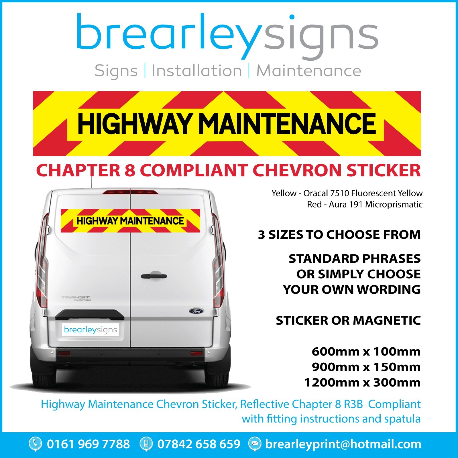 Highway Maintenance Chevron Stickers Reflective Chapter 8 Compliant 3 ...
