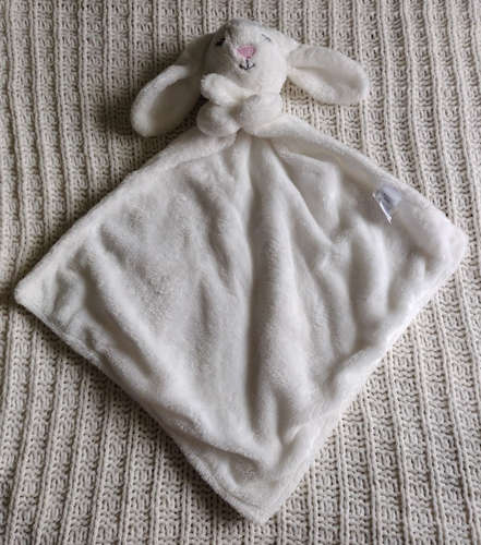 Modern Baby Snuggle Blankie Rabbit White Security Blanket Lovey Pink ...