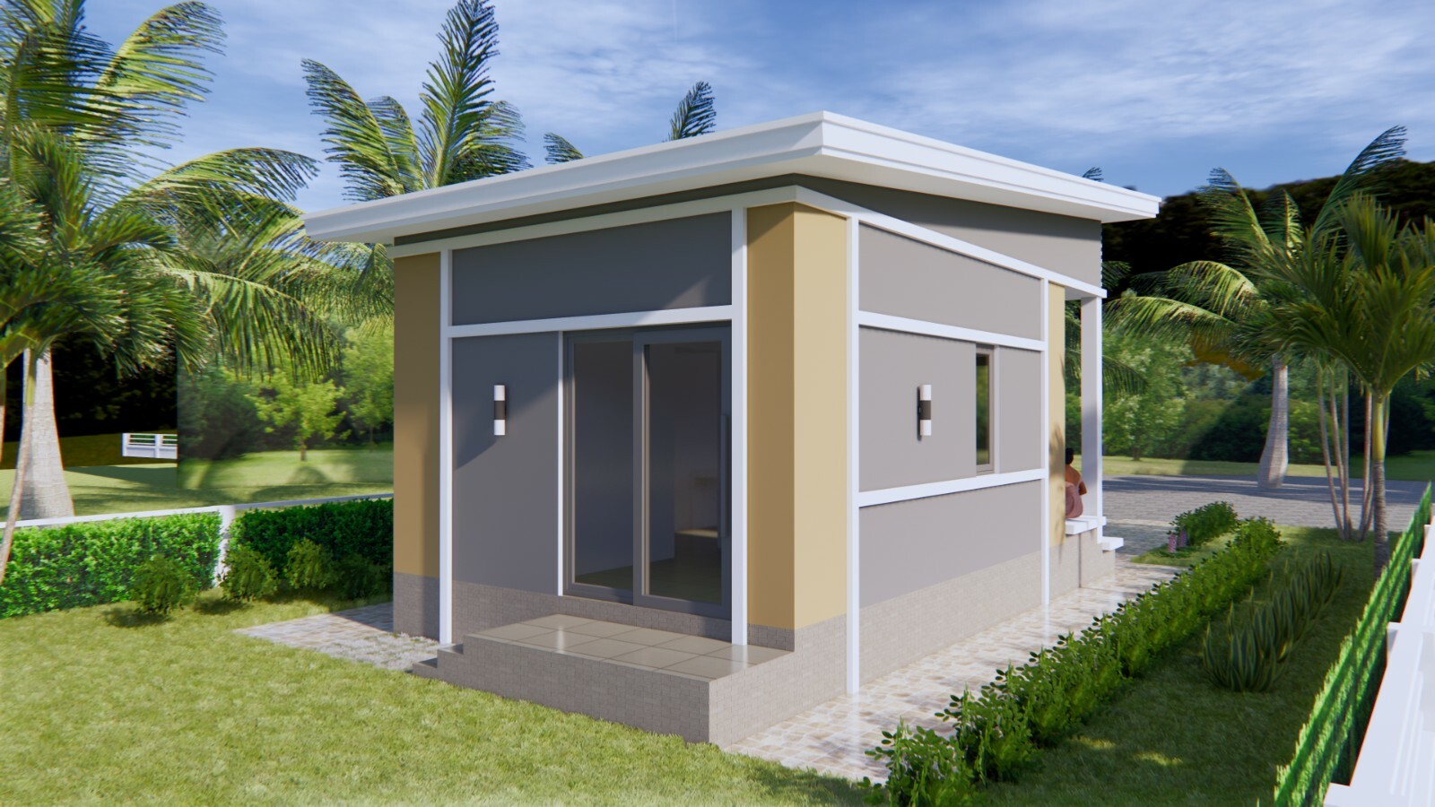 15x25 Feet Small House Plans 4.5x7.5 Meter One Bedroom Shed Roof (A4 ...