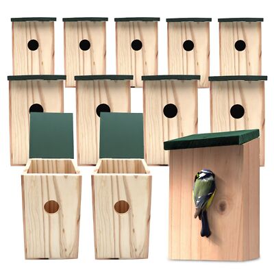 4-12 Wooden Bird Nesting Boxes Nest Box House for Small Wild Finch ...