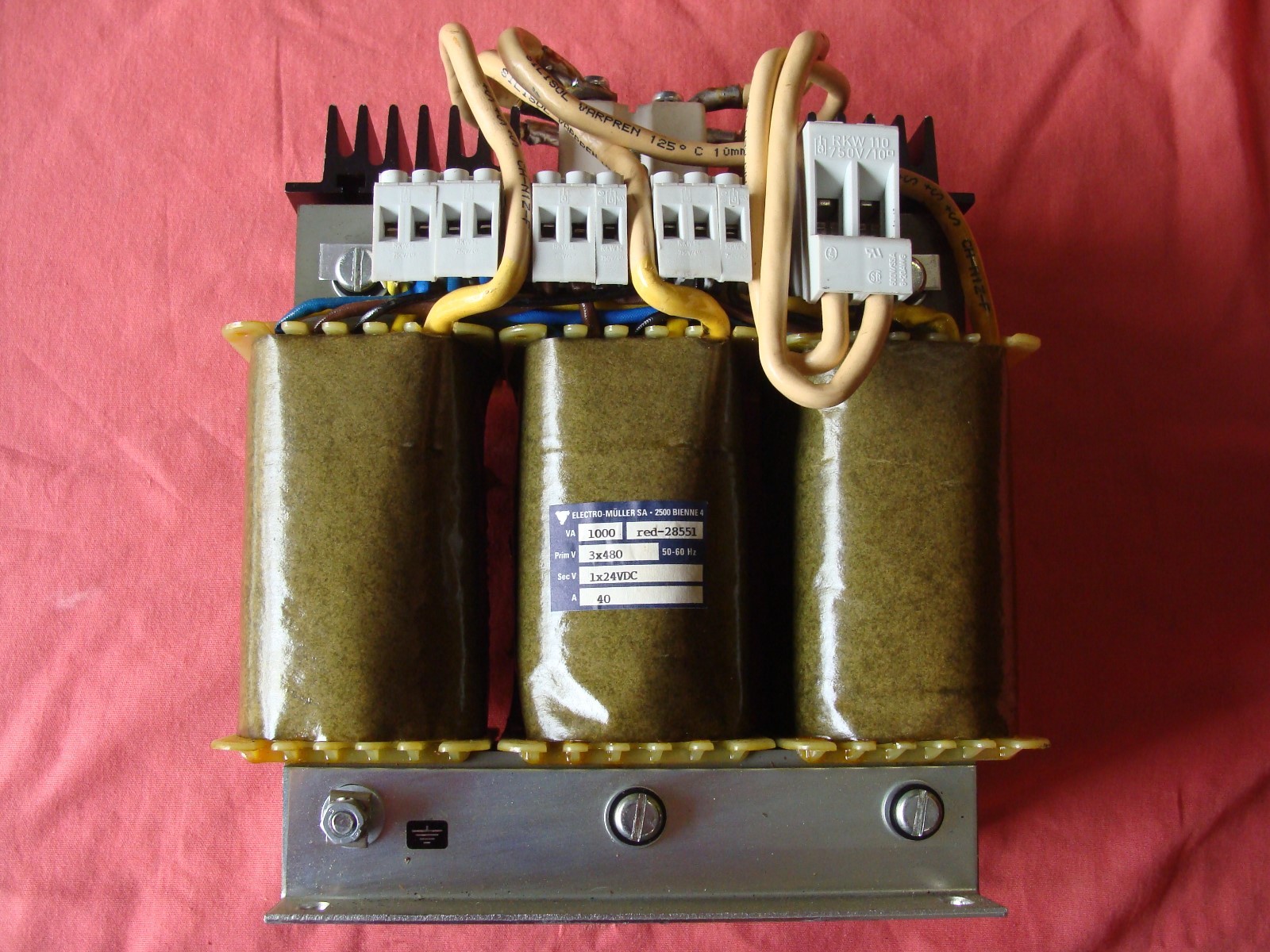 NOS ELECTRO MULLER SA AMP LINE REACTOR 3 PHASE 24V TO 480V TRANSFORMER 8 X 4X 9 | eBay