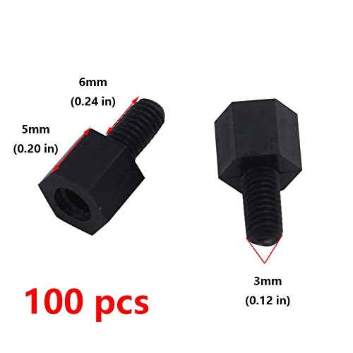 M3 x 5+6mm Nylon Male Female Thread Hex Nuts Spacer Standoff Screw PCB ...