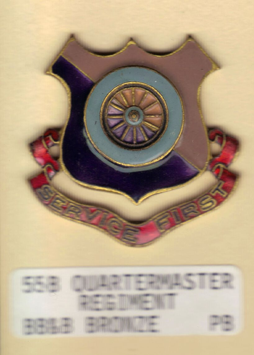 RARE , BB&B PB, Pre-WW2 US Army RA DI DUI Crest Pin 55th Quartermaster ...