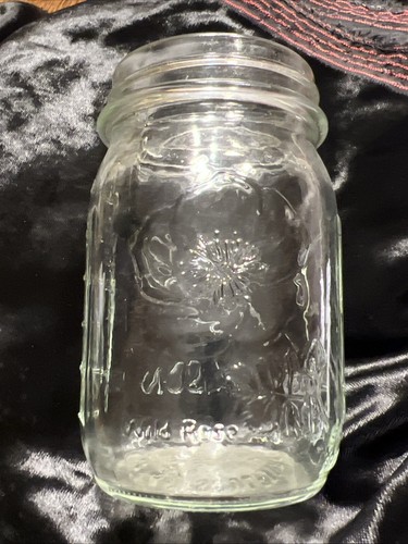 Hard to Find WILD ROSE Pint BALL Floral Mason JAR Vintage Mint | eBay
