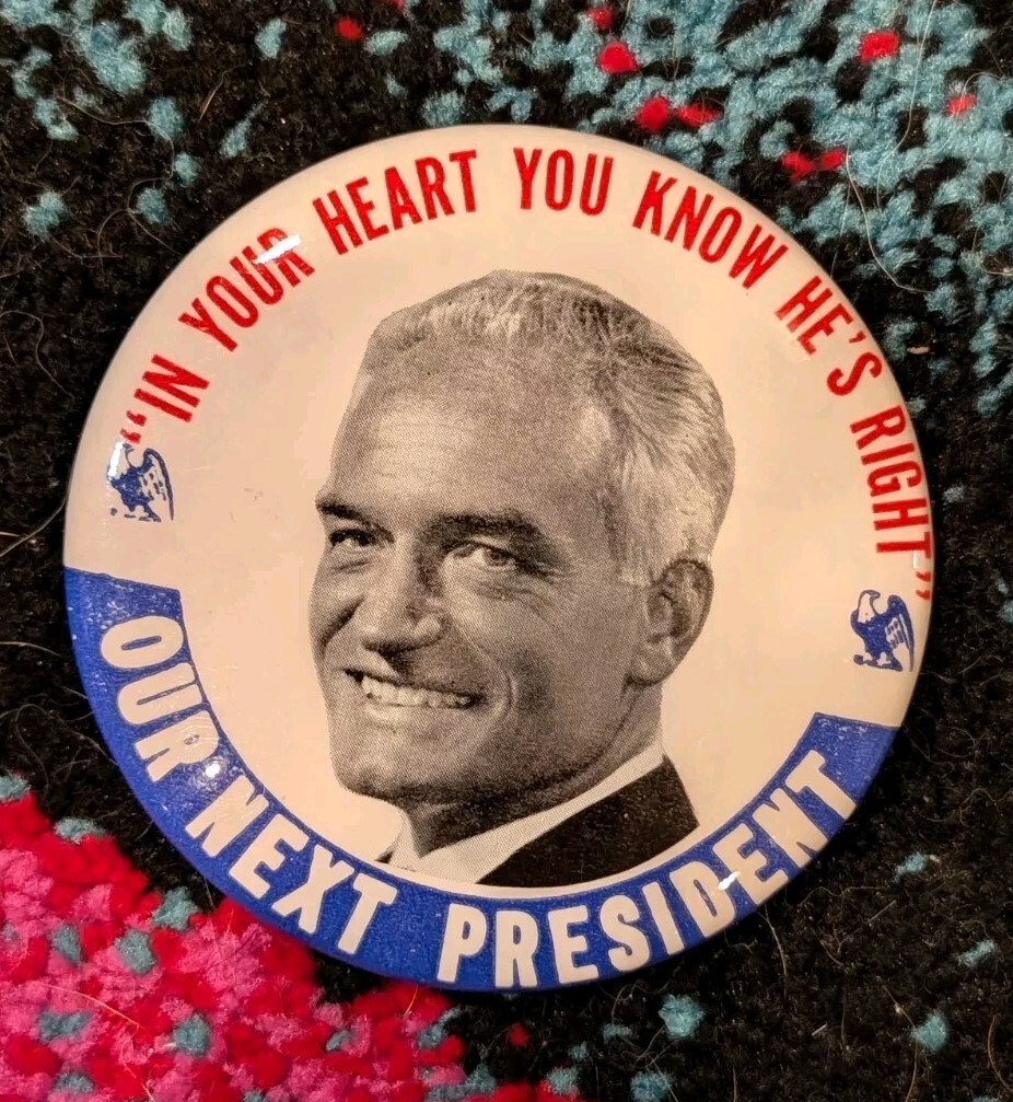 1964 Barry Goldwater Political Campaign Pinback Button Classic Design ...