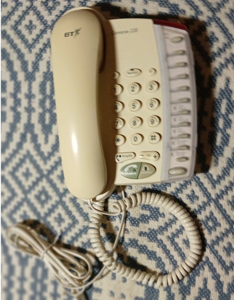 BT Converse 220 Corded Telephone with Headset Port, Wall Mountable ...