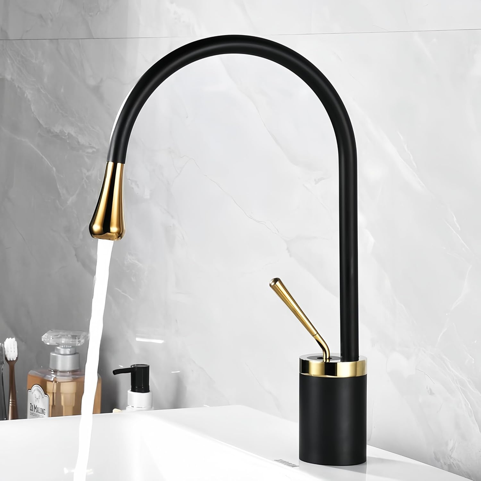 Bathroom Vessel Sink Water Faucets, Luxury & Modern Fancy Tall Single ...