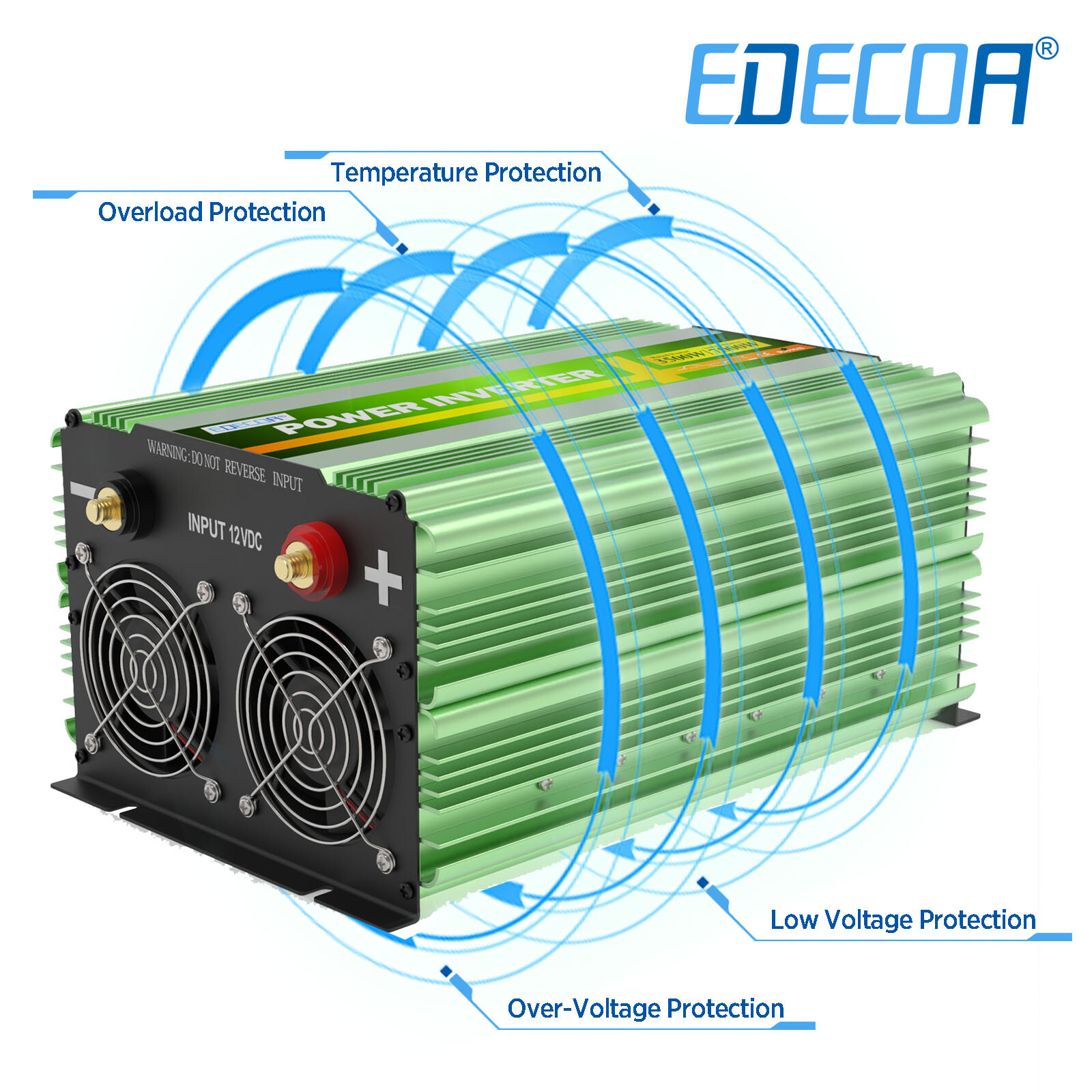 EDECOA 1000W/1500W/2500W/3500W Pure Sine Wave Solar Inverter 12V to 110V 120V | eBay