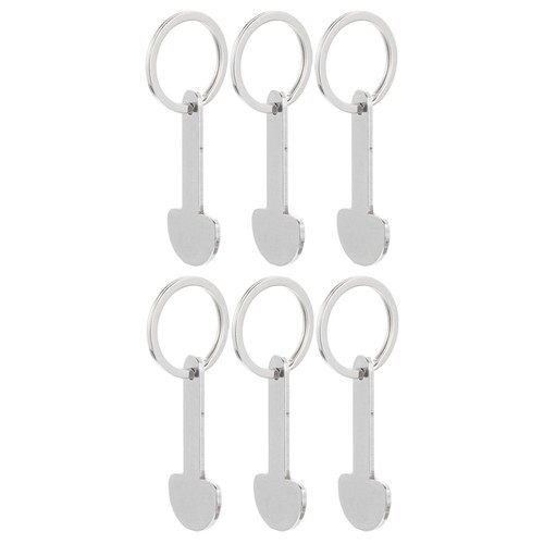 6 Pcs Token Keychain Shopping Trolley Coin Keyring Stainless Steel | eBay