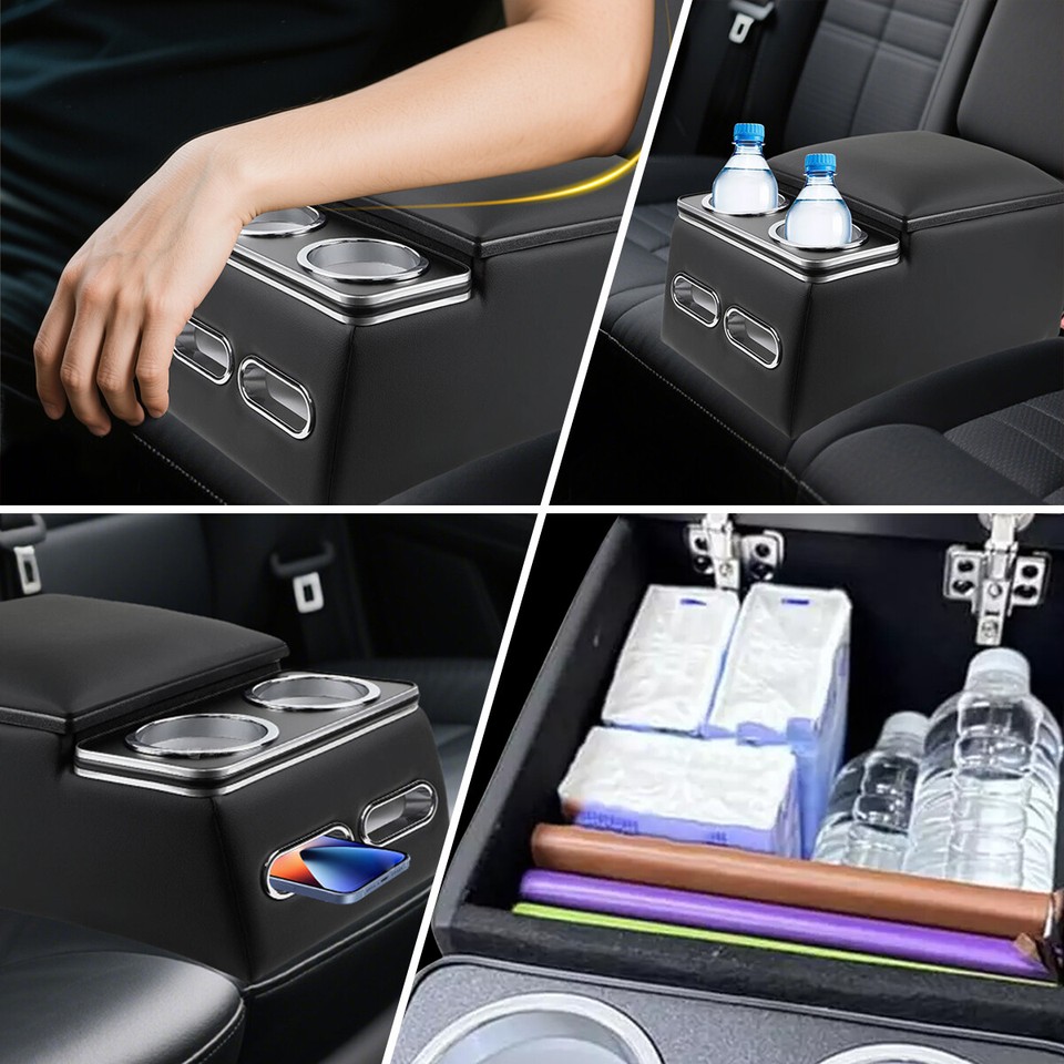 Universal Truck Seat Organizer with Cup Holders Rear Bench Seat Center ...