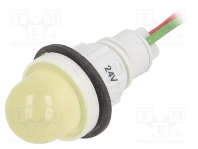Indicator light: LED convex opening: Ø13mm 24VAC 24VDC ØLED: 16mm LY ...
