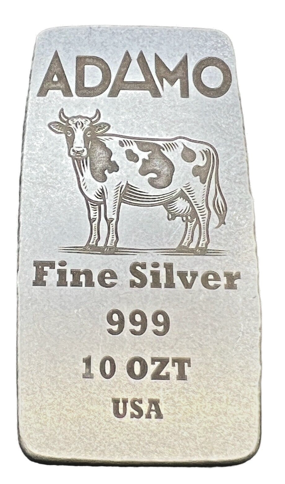 10 oz Silver Bar 999 Cow Adamo Metals - Matt Finish | eBay
