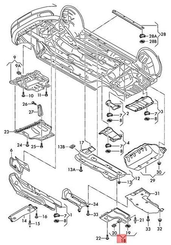 Genuine AUDI SKODA VW A3 S3 Sportback Lim. quattro. Underbody Trim ...