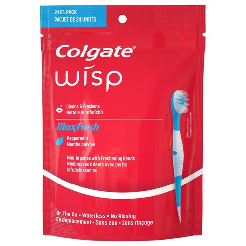 Colgate Wisp Mini-Brush Max Fresh Peppermint 2-Pack 24-Count Portable ...