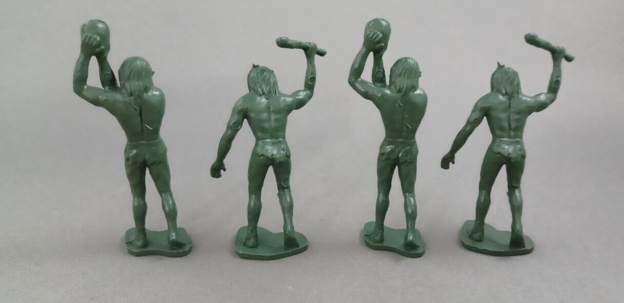 DFC Green Cavemen Plastic Dinosaur Vintage 1980s Prehistoric Caveman ...