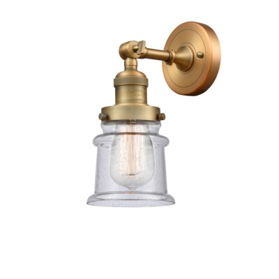 Innovations Small Canton LED Sconce, B Brass/Seeded Bell - 203-BB-G184S ...