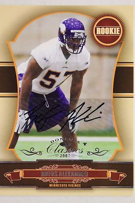 Rufus Alexander Vikings Oklahoma Autographed 2007 Donruss Football Card ...