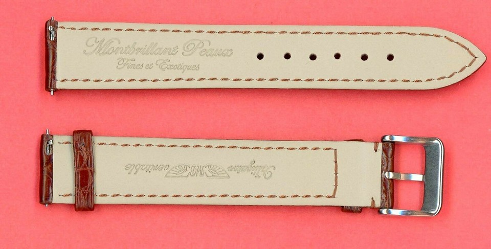 GENUINE ALLIGATOR STRAP DARK LIGHT & MAHOGANY BROWN 18mm 19mm 20mm ...