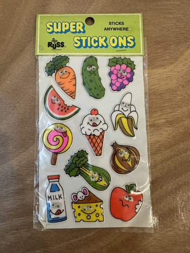 VTG Russ Super Stick Ons Puffy Googly Eye Stickers Food 1979 Style 2415 ...