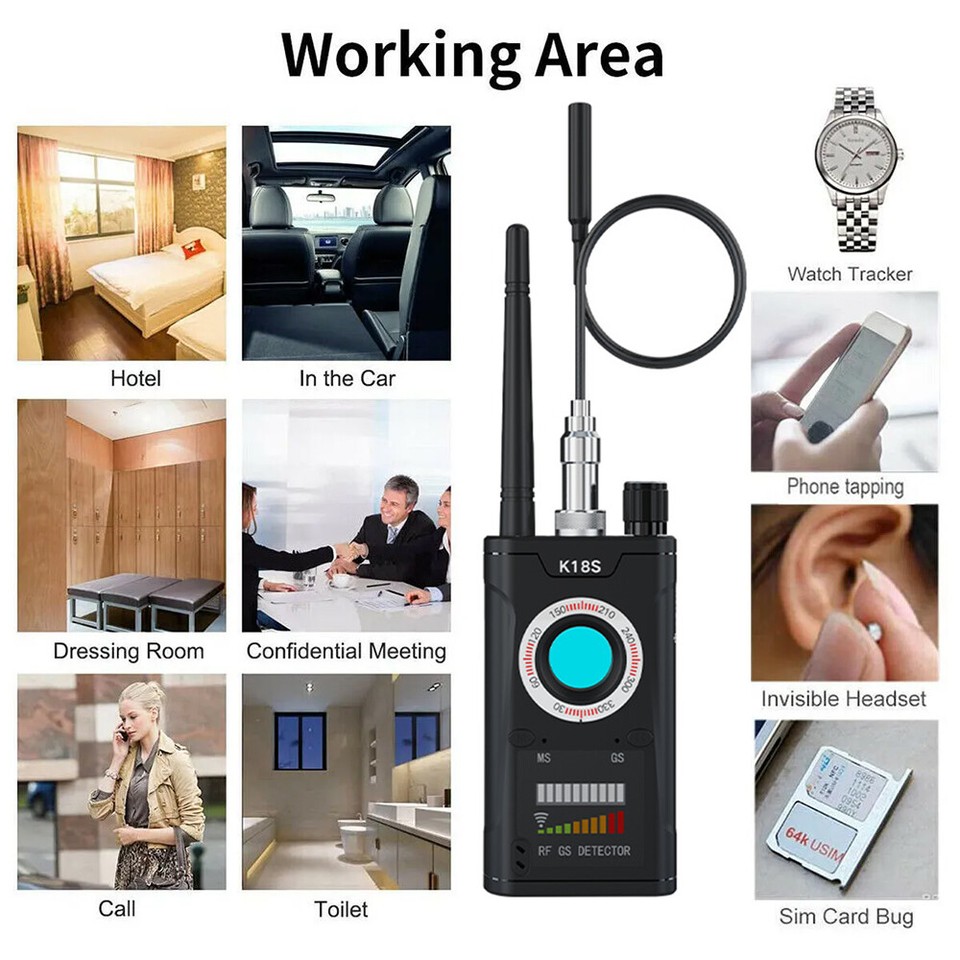 K18 RF detector Anti-spy Detector Hidden Camera GSM Audio Bug GPS ...