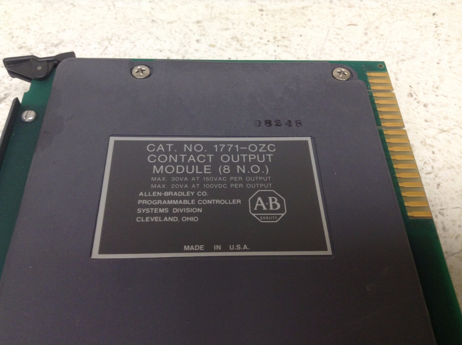 Allen Bradley 1771-OZC Contact Output Module 8 NO 1771OZC | eBay