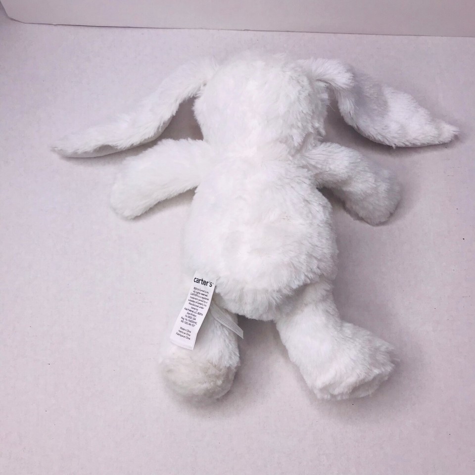 Carters Bunny Rabbit Plush Animal White Grey Ears 9" Stuffed Soft Baby ...