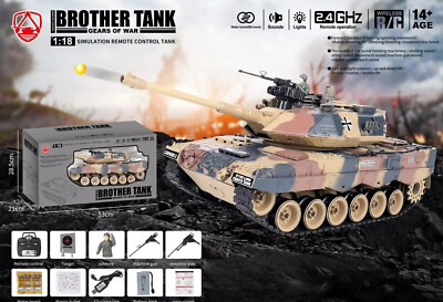 2.4G German Leopard Main Battle RC Radio Control BB Tank + Water 1/18 I ...